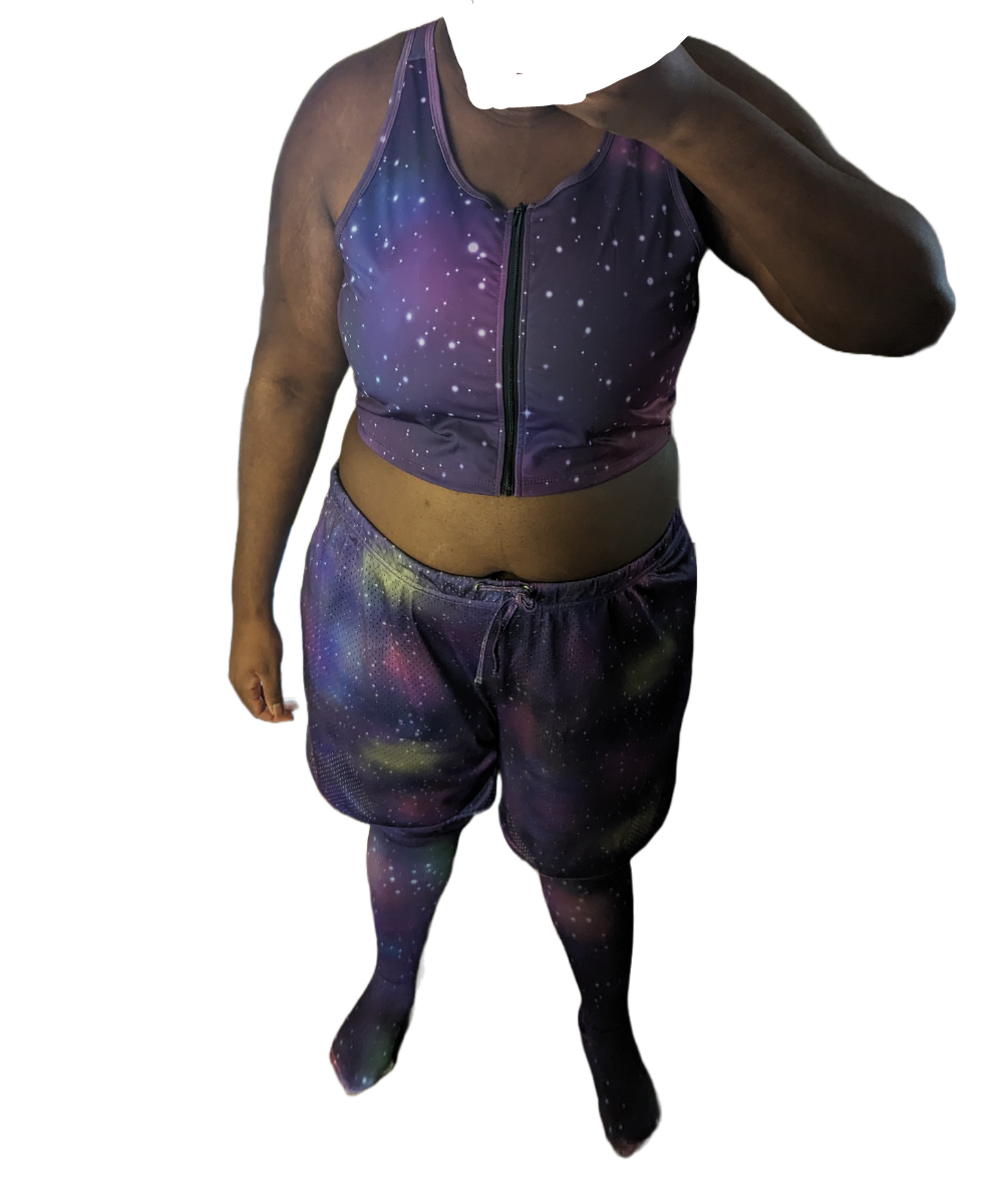 Galaxy Zippered Crop Top Binder – Bibipins